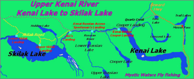 Kenai River and Cooper Landing Alaska Maps including the Upper, Middle ...